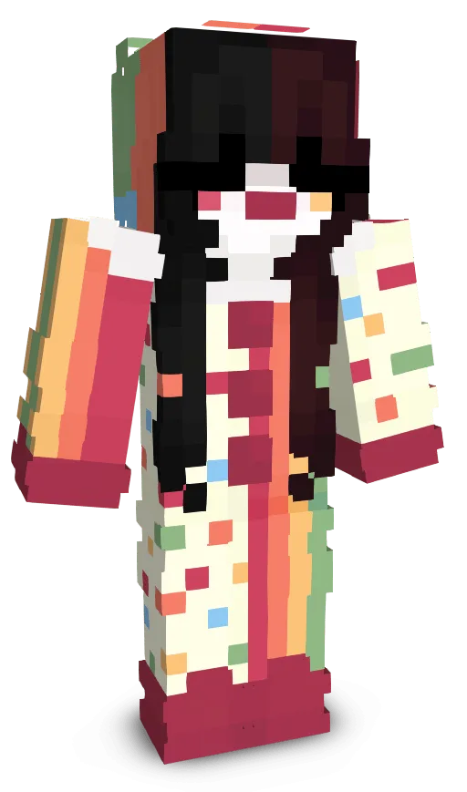 Split Dye Clown Girl Minecraft Skin - CraftyMania