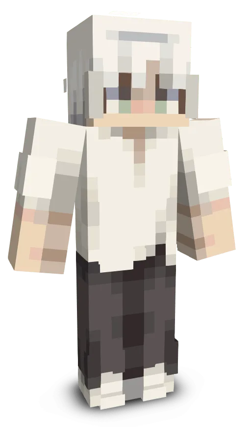 White Hair Boy Minecraft Skin - CraftyMania